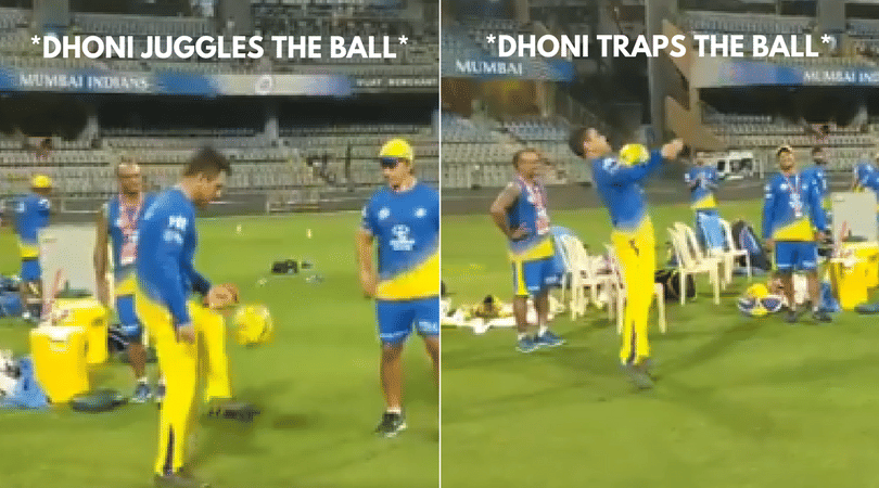 WATCH : MS Dhoni shows off his football skills - The SportsRush