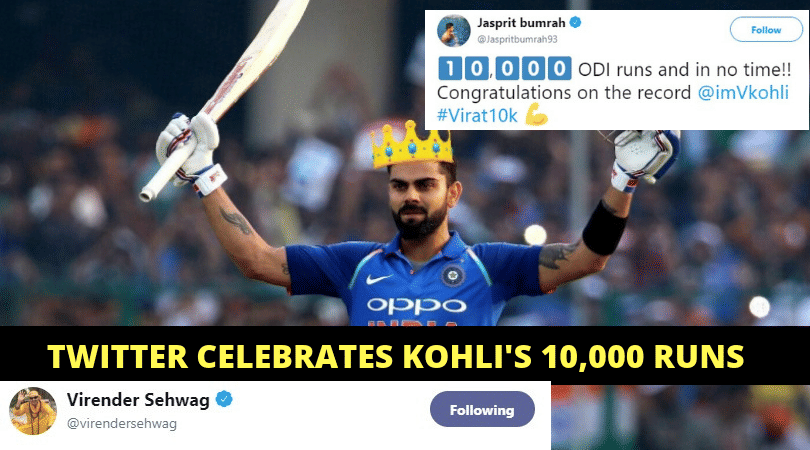 Twitter reactions on Virat Kohli's 10,000 ODI runs & 37th ODI century ...