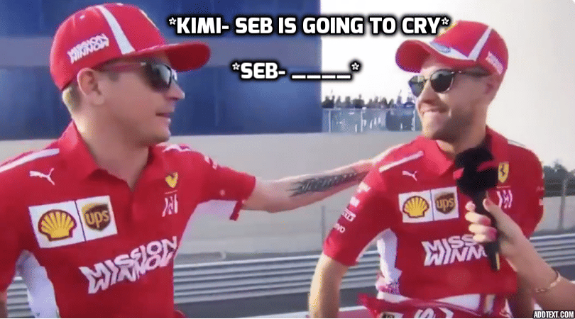 WATCH: Kimi jokes about Vettel crying as Kimi is leaving - The SportsRush