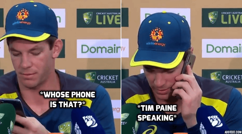 WATCH: Tim Paine funnily answers phone call during press conference ...