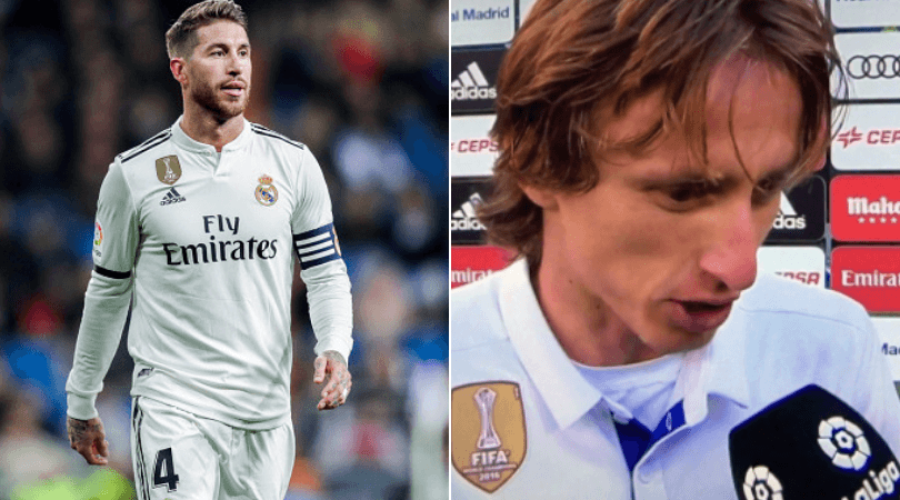 Luka Modric disagrees with Sergio Ramos after 2-0 defeat to Real ...