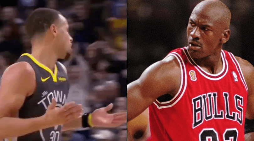 WATCH: Steph Curry does the Michael Jordan shrug after insane 3 pointer ...