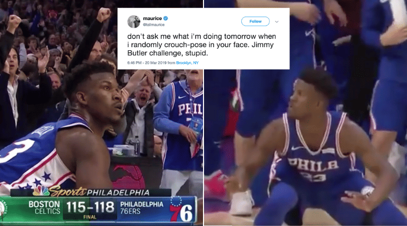 WATCH: Jimmy Butler hits game winner vs Celtics after Embiid's block on ...