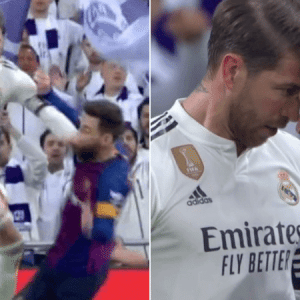 Messi-Ramos fight in the El Clasico clash at Santiago Bernabeu | The ...