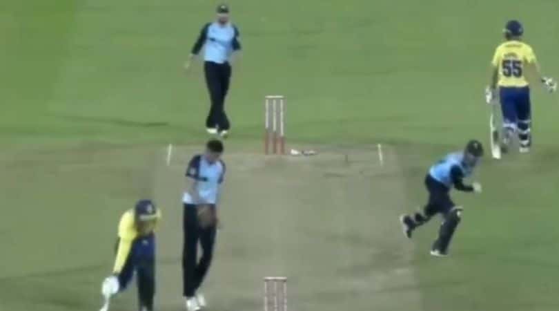 WATCH: Jonathan Tattersall's throw hits Keshav Maharaj behind left ...