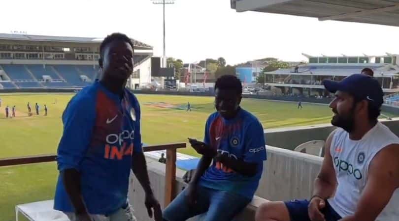 WATCH: Rohit Sharma hilariously interacts with West Indian fans after ...
