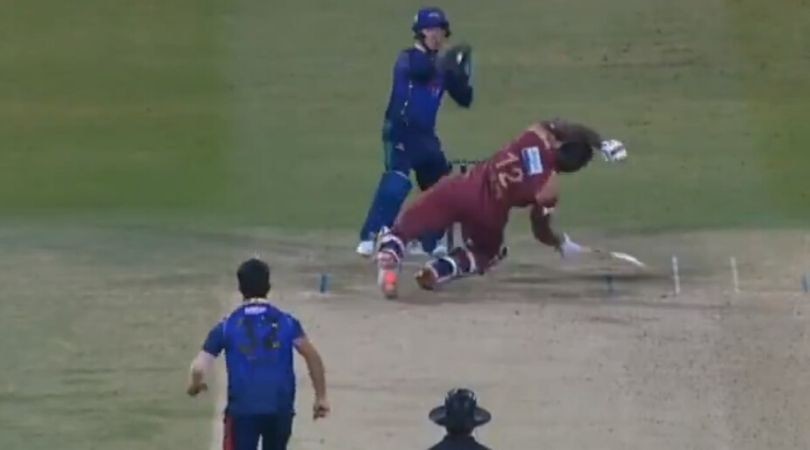 WATCH: Andre Russell survives ruthless bouncer from Qais Ahmad in T10 ...