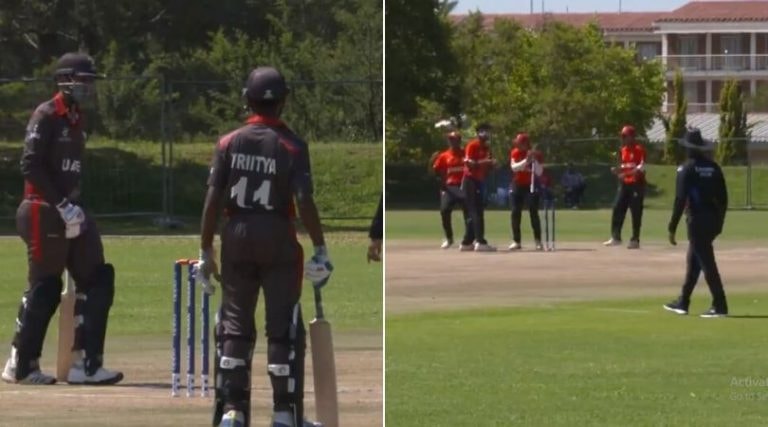 WATCH: Aryan Lakra's comical run-out in UAE vs Canada U-19 World Cup ...