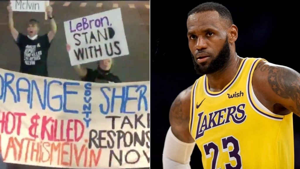 'LeBron James help us': Protestors stop NBA bus in Bubble chanting ...