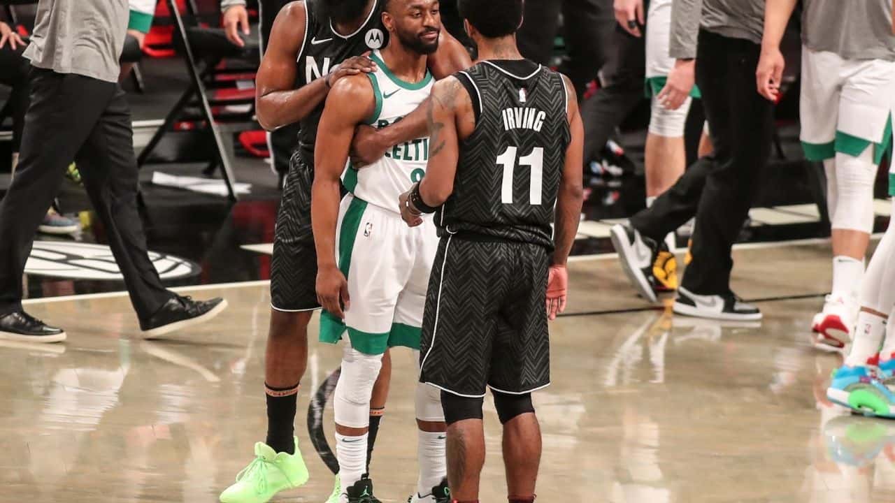'Kyrie Irving's stomp on Celtics logo wasn't treated with anger ...