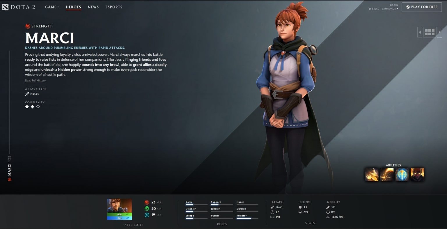 Marci Dota 2 hero released: Ability pool, talents and possible position ...