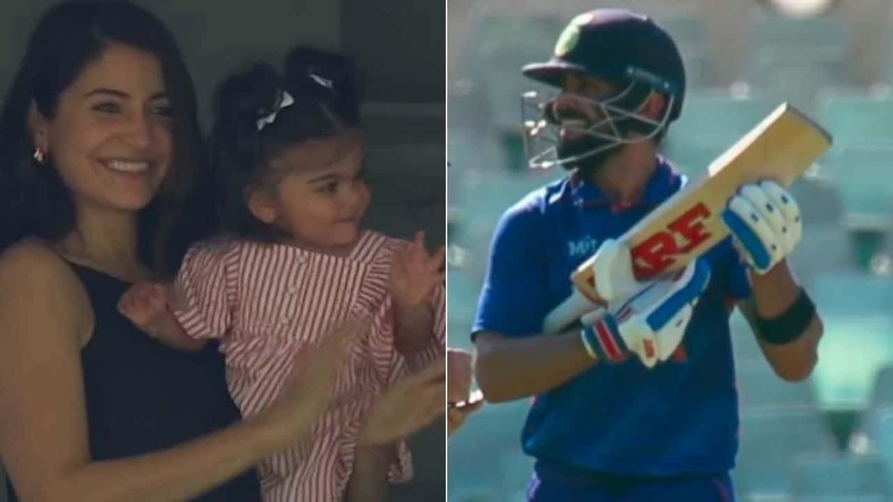 Anushka Sharma daughter video: Virat Kohli's 64th ODI half-century gets cheered by Anushka ...