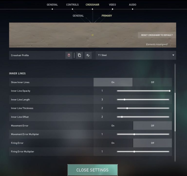 T1 Steel Valorant settings: Gear, Mouse Sensitivity, Crosshair, Key ...