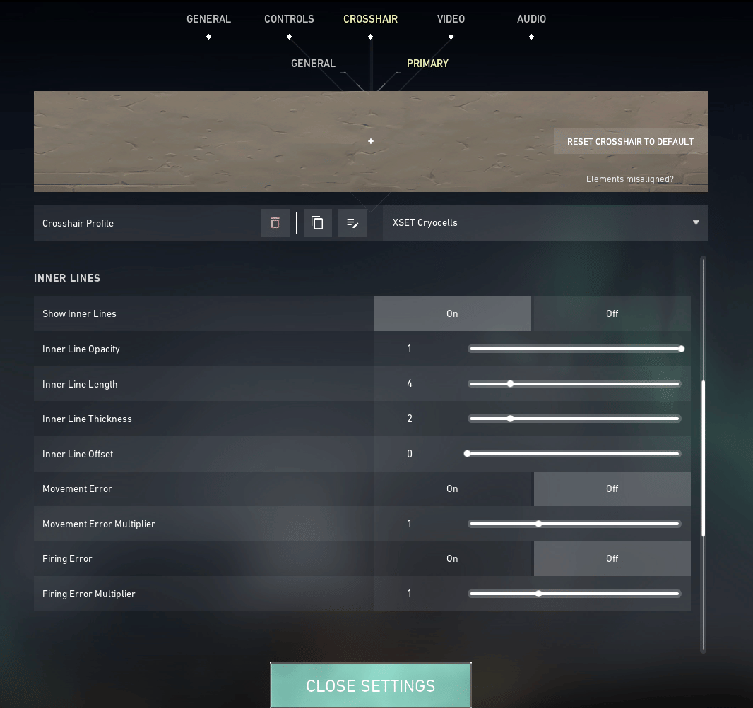 XSET Cryocells Valorant settings: Gear, Mouse Sensitivity, Crosshair ...