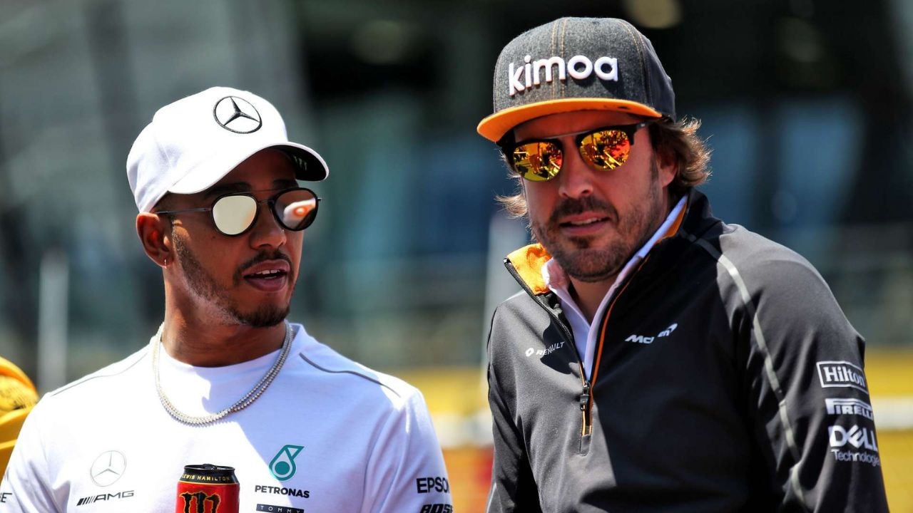 32 GP winner Fernando Alonso caught wagging finger at Lewis Hamilton ...