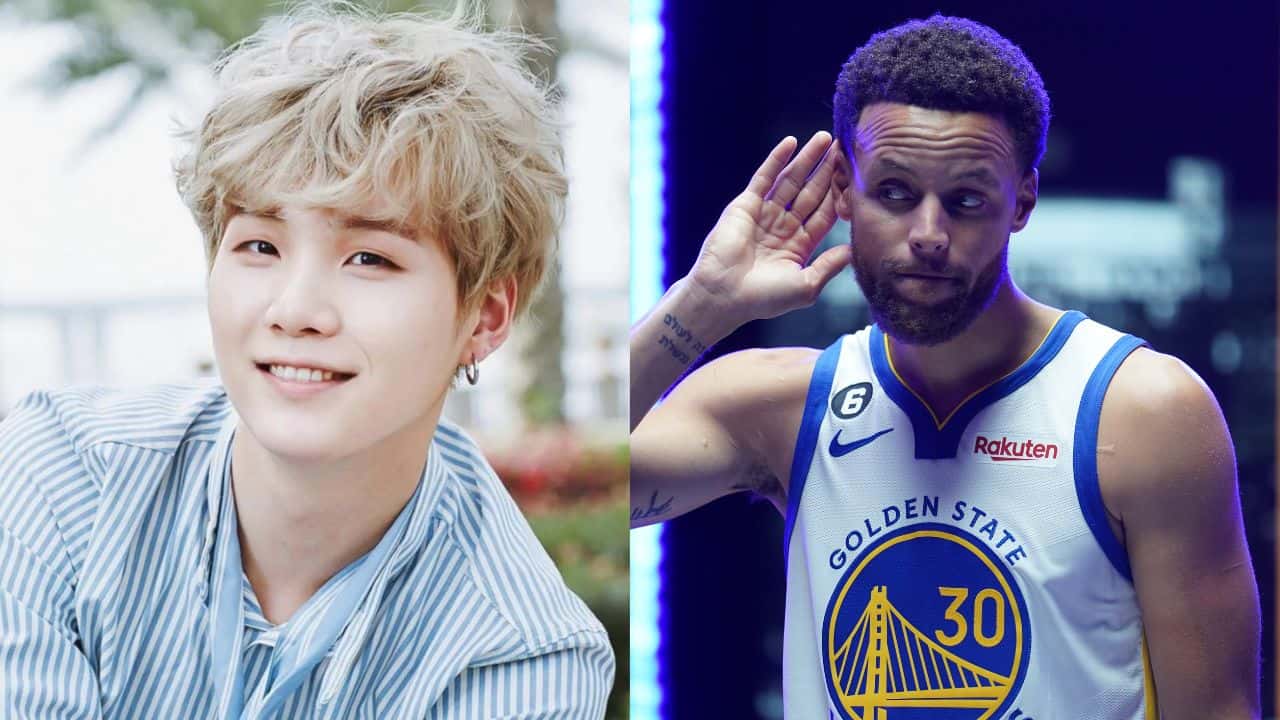 What is BTS Rapper Suga's Height? 6'2" Stephen Curry Towers Over Korean ...
