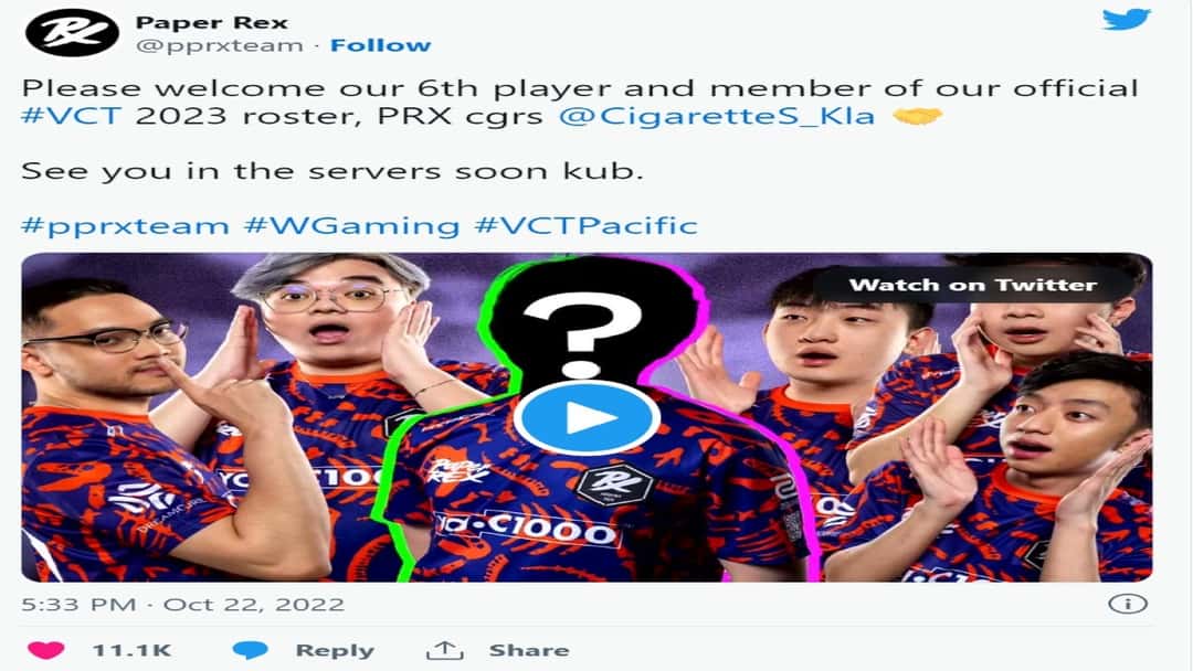 Paper Rex Valorant Acquire a Sixth Member on their Roster - The SportsRush