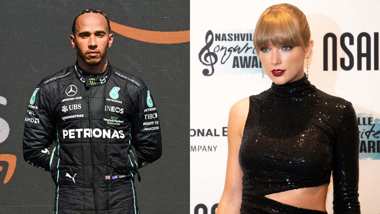 F1 fan presents Lewis Hamilton to Taylor Swift fan who said she got ...