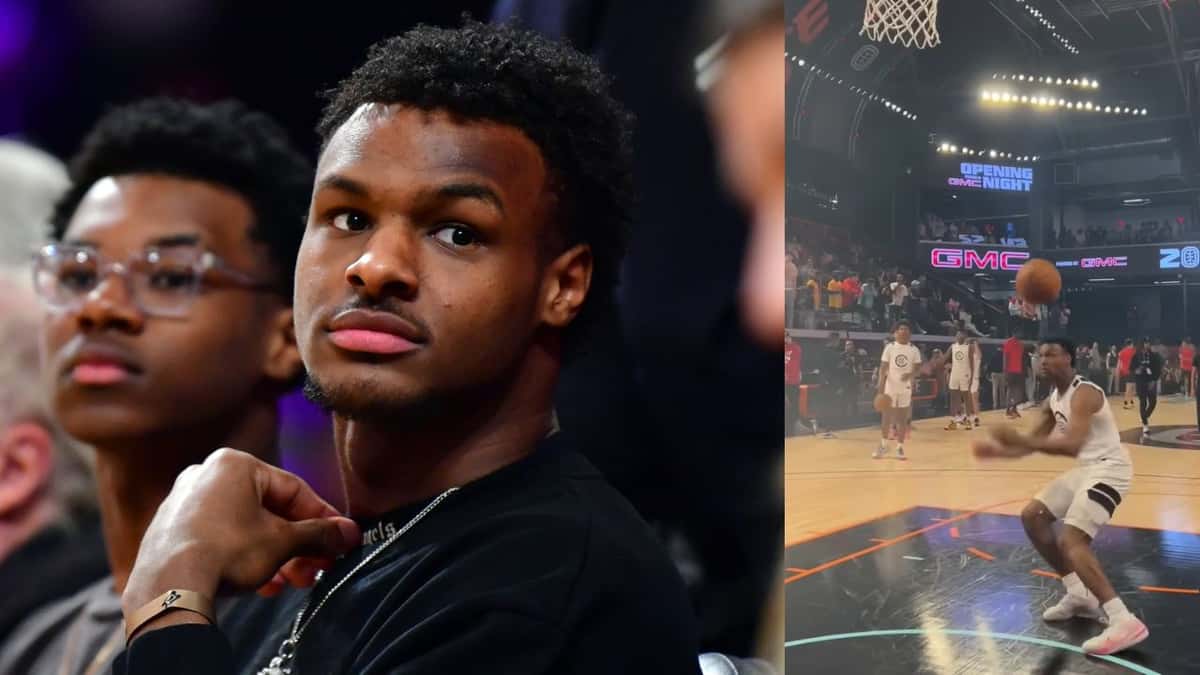 WATCH: Bronny James Competes in Stellar Dunk Contest With Human ...