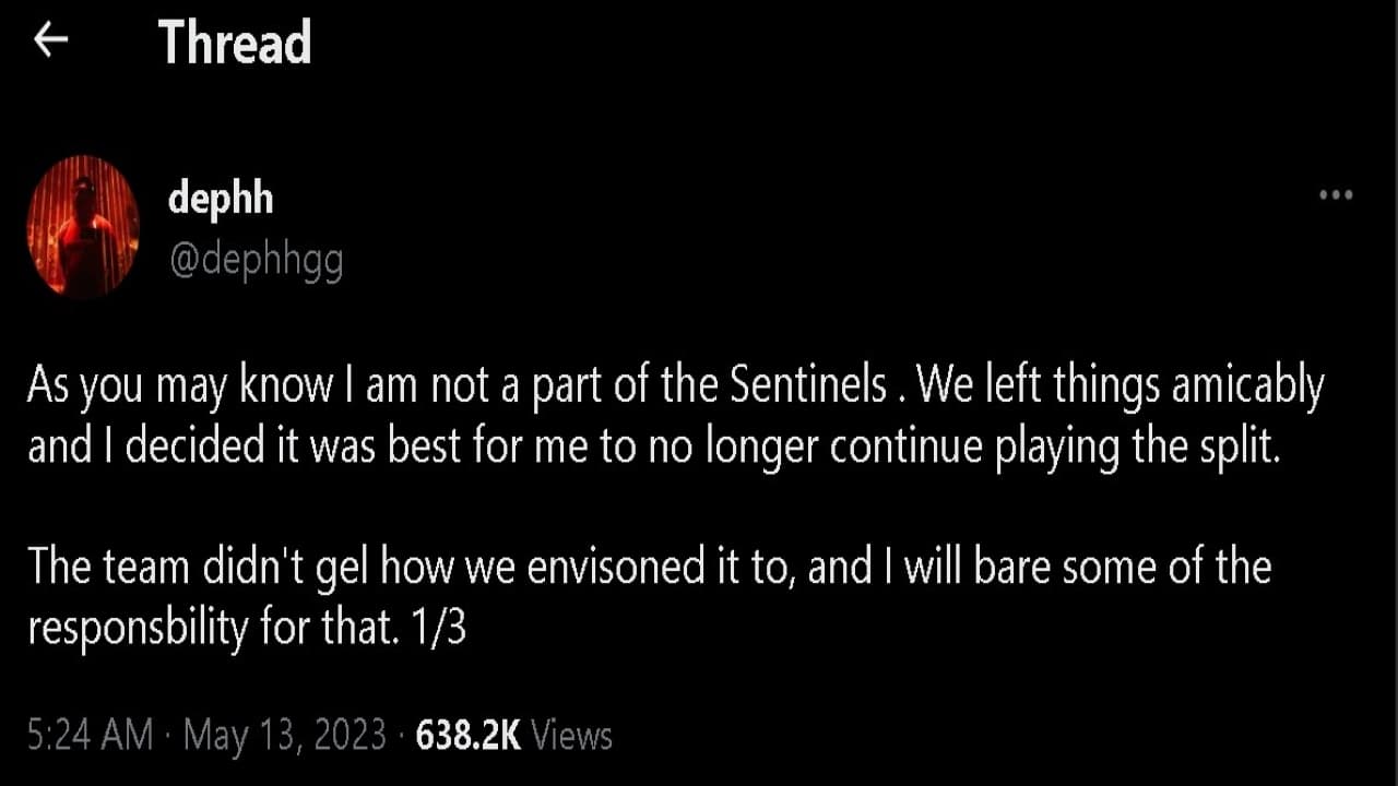 Sentinels Remove Dephh From Their Active Valorant Roster - The SportsRush