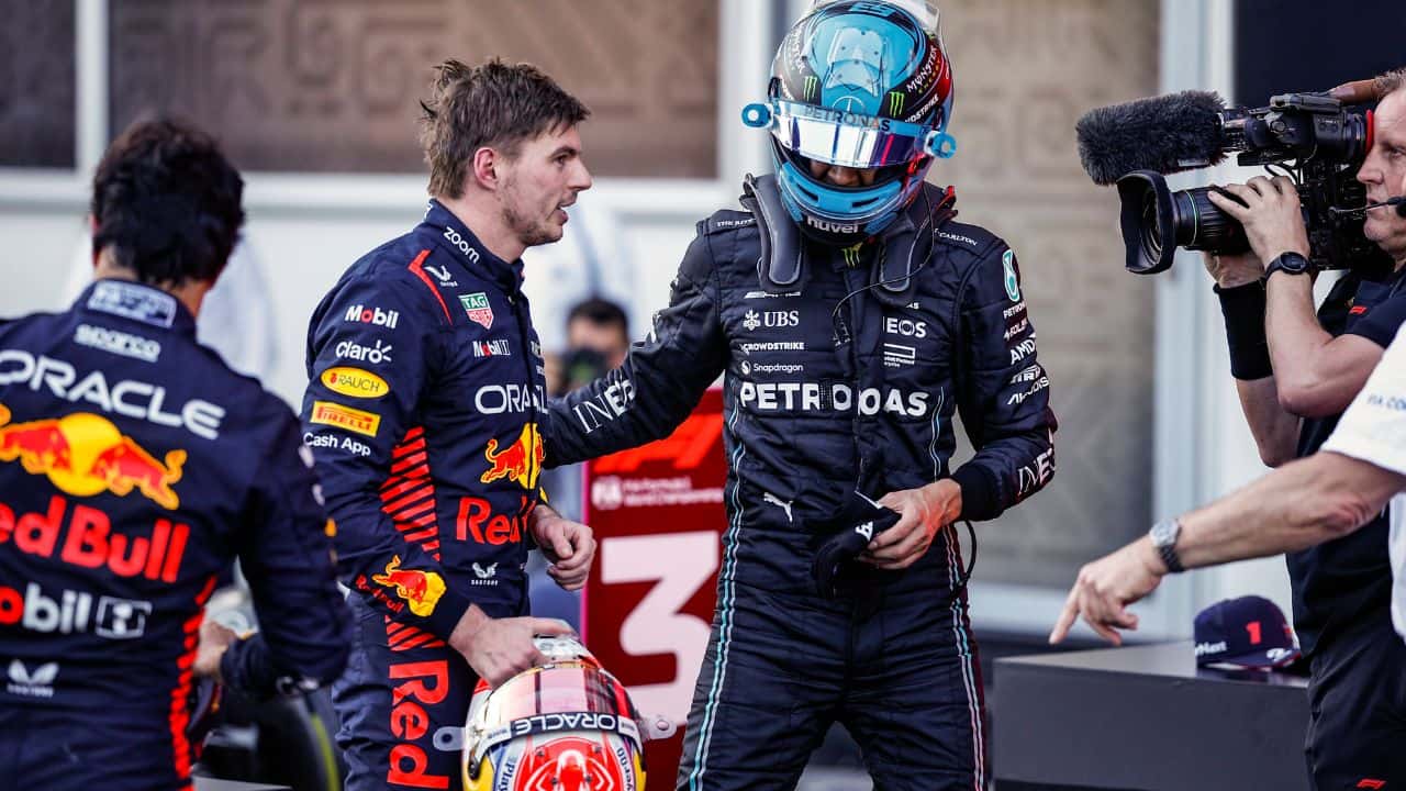 George Russell Ignores 'Pathetic' Max Verstappen While Greeting Rest of ...