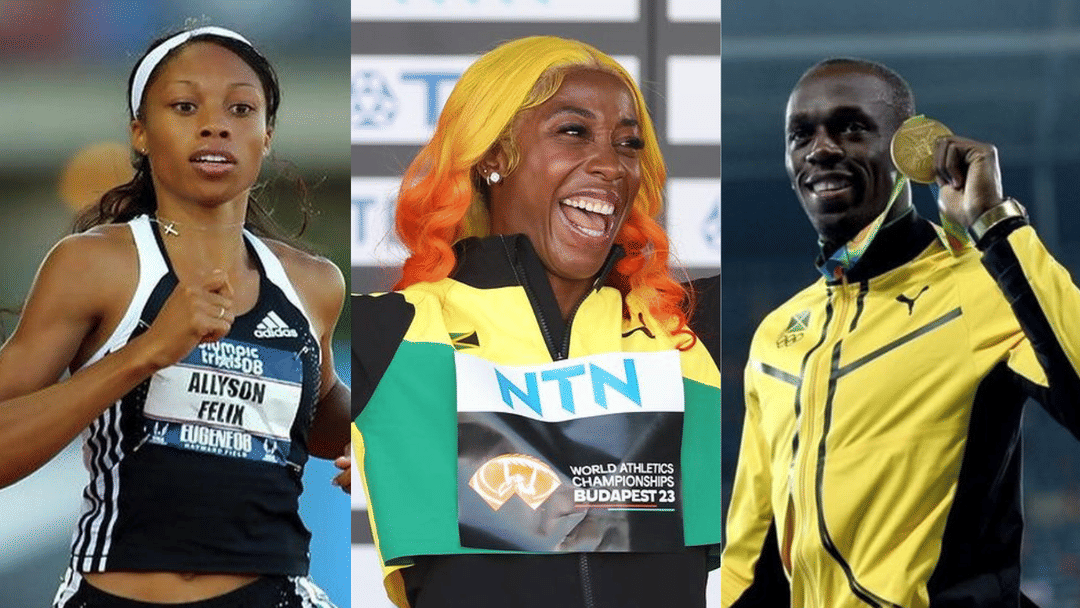 Track Icons Usain Bolt, Allyson Felix, and Shelly-Ann Fraser-Pryce ...