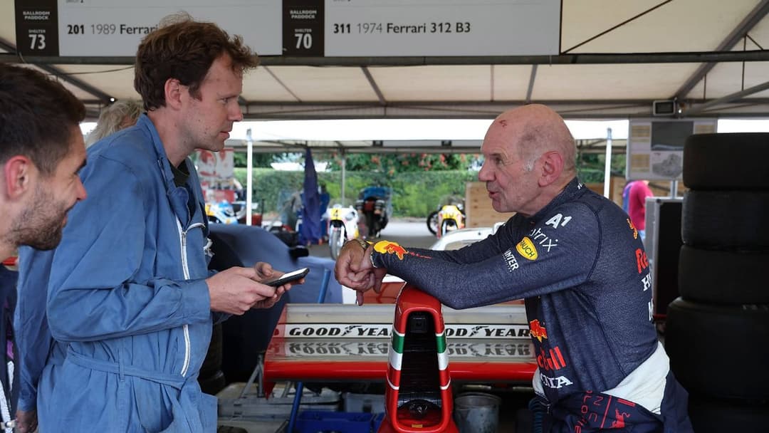 Adrian Newey Takes Niki Lauda’s Ferrari Out on Track in Red Bull ...