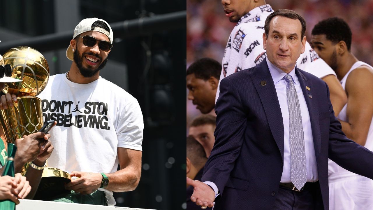 77 Year Old Mike Krzyzewski Baffles Jayson Tatum With His Bench Press ...