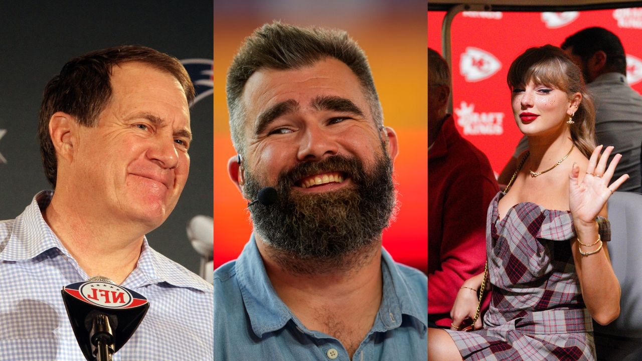 Jason Kelce Follows Bill Belichick’s Fashion Statement With Taylor ...
