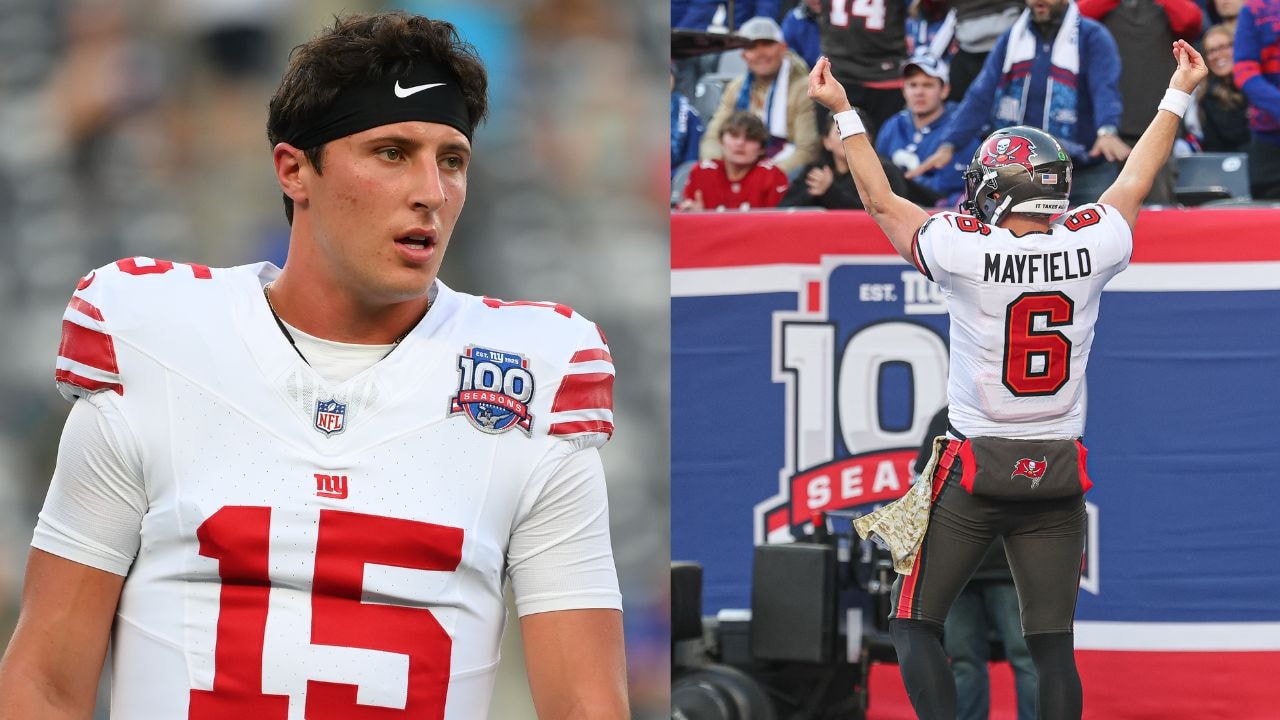 Giants QB Tommy DeVito Shares Honest Thoughts on Baker Mayfield’s Touchdown Celebration - The ...