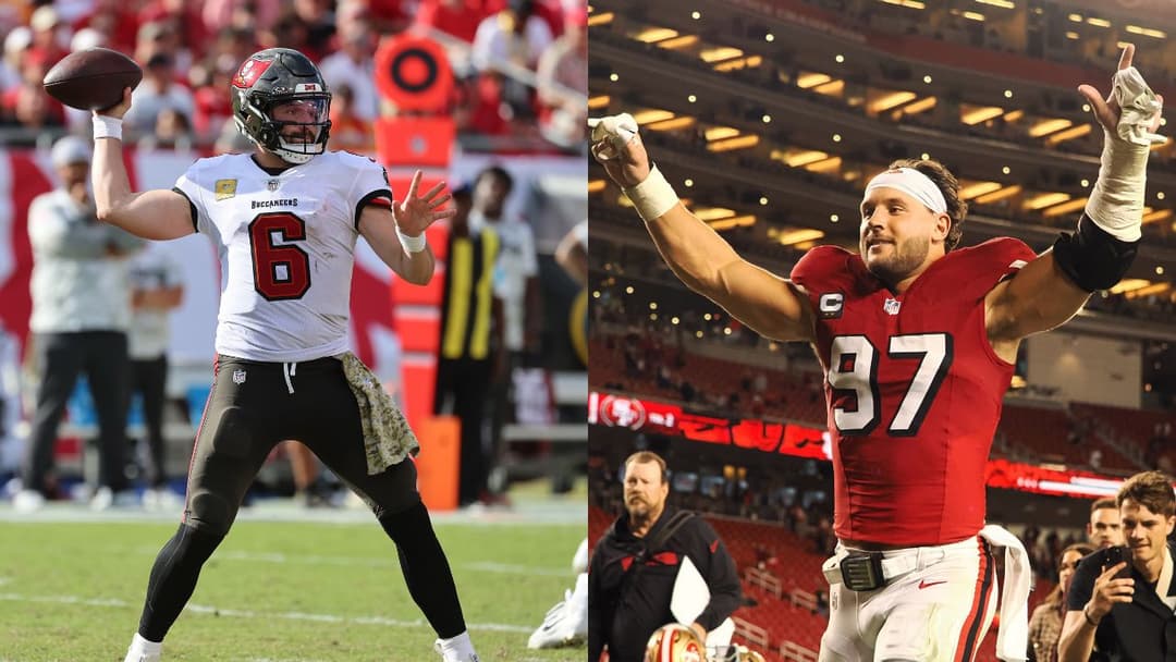 Baker Mayfield Stiff Arm: Buccaneers QB’s Insane 4th-Down Conversion Outsmarts Nick Bosa, but He ...