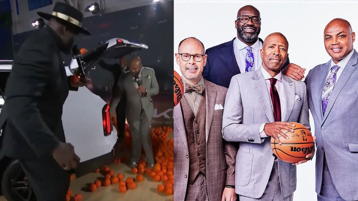 WATCH: Charles Barkley Uses Kenny Smith as Human Shield to Protect ...