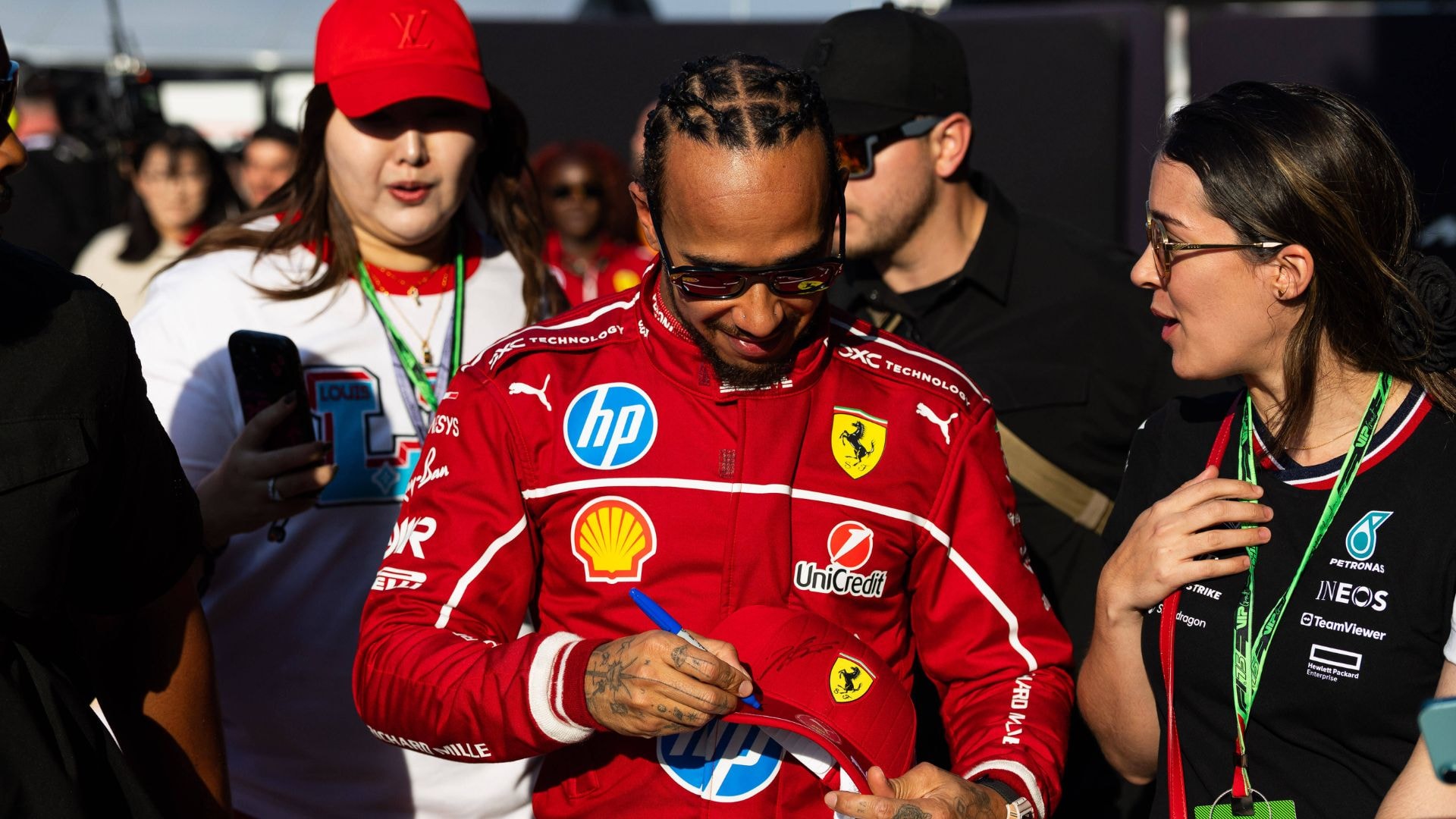 Lewis Hamilton ‘Escapes’ on Scooter as Fans Mob Him After Pole Position ...